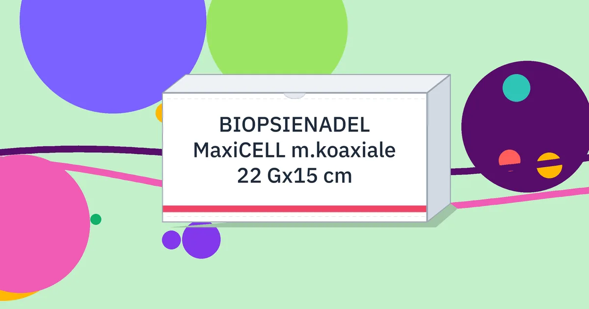 Symbolbild: Packung mit der Aufschrift BIOPSIENADEL MaxiCELL m.koaxiale 22 Gx15 cm (PZN 06771135) – Verfügbarkeit und Bezug in Apotheken in Frankfurt am Main