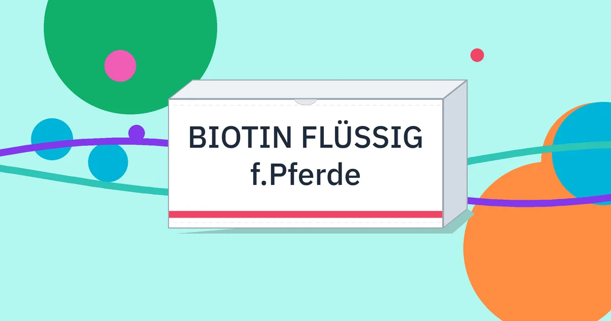 Symbolbild: Packung mit der Aufschrift BIOTIN FLÜSSIG f.Pferde (PZN 17835111) – Verfügbarkeit und Bezug in Apotheken in Frankfurt am Main
