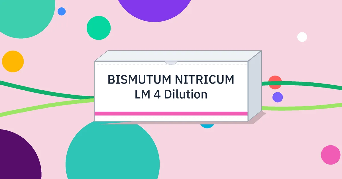 Symbolbild: Packung mit der Aufschrift BISMUTUM NITRICUM LM 4 Dilution (PZN 13386691) – Verfügbarkeit und Bezug in Apotheken in Frankfurt am Main