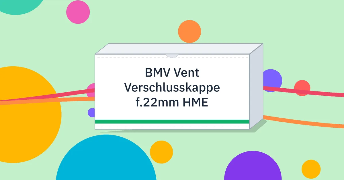 Symbolbild: Packung mit der Aufschrift BMV Vent Verschlusskappe f.22mm HME (PZN 10959815) – Verfügbarkeit und Bezug in Apotheken in Frankfurt am Main