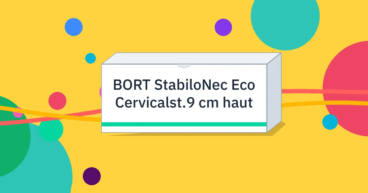 Symbolbild: Packung mit der Aufschrift BORT StabiloNec Eco Cervicalst.9 cm haut (PZN 01114987) – Verfügbarkeit und Bezug in Apotheken in Frankfurt am Main