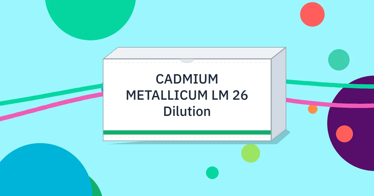 Symbolbild: Packung mit der Aufschrift CADMIUM METALLICUM LM 26 Dilution (PZN 13400528) – Verfügbarkeit und Bezug in Apotheken in Frankfurt am Main