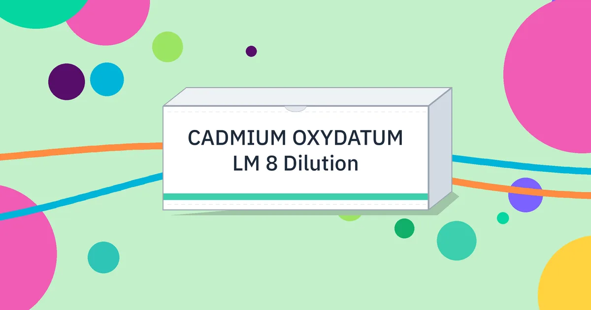Symbolbild: Packung mit der Aufschrift CADMIUM OXYDATUM LM 8 Dilution (PZN 13401019) – Verfügbarkeit und Bezug in Apotheken in Frankfurt am Main