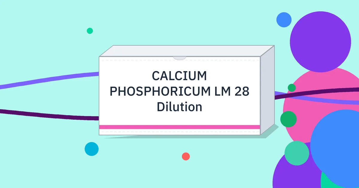 Symbolbild: Packung mit der Aufschrift CALCIUM PHOSPHORICUM LM 28 Dilution (PZN 12805401) – Verfügbarkeit und Bezug in Apotheken in Frankfurt am Main