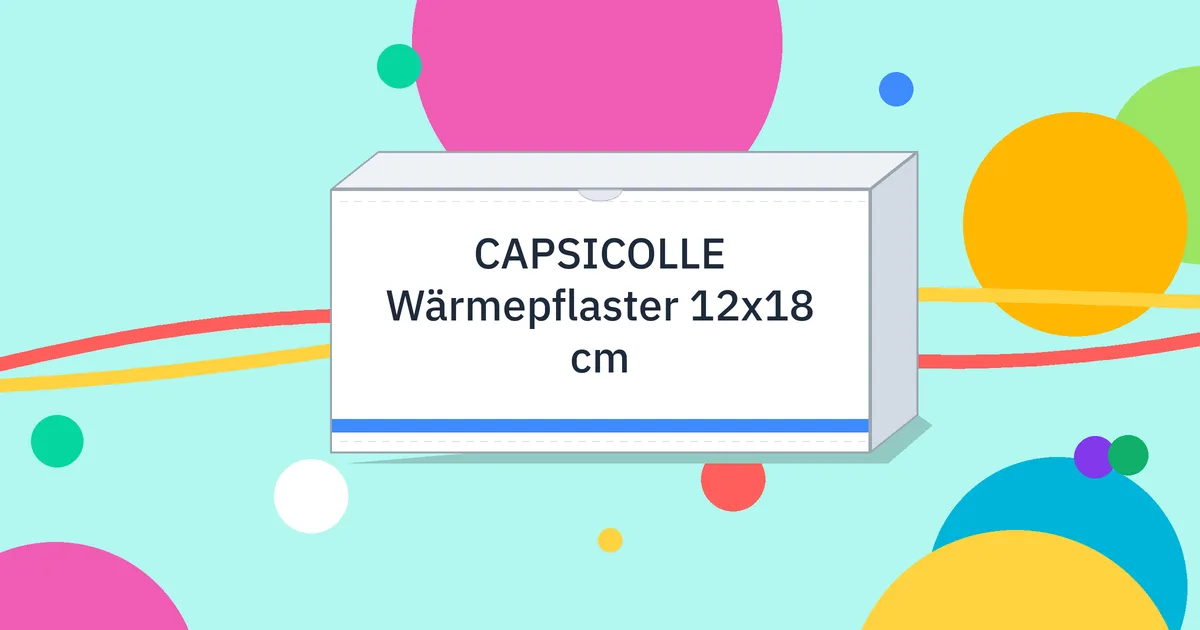 Symbolbild: Packung mit der Aufschrift CAPSICOLLE Wärmepflaster 12x18 cm (PZN 11227913) – Verfügbarkeit und Bezug in Apotheken in Frankfurt am Main