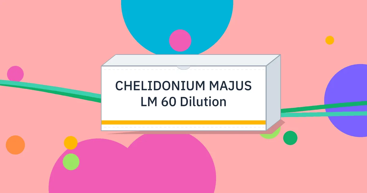 Symbolbild: Packung mit der Aufschrift CHELIDONIUM MAJUS LM 60 Dilution (PZN 12813174) – Verfügbarkeit und Bezug in Apotheken in Frankfurt am Main