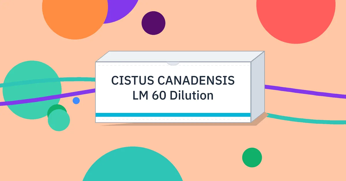 Symbolbild: Packung mit der Aufschrift CISTUS CANADENSIS LM 60 Dilution (PZN 12821541) – Verfügbarkeit und Bezug in Apotheken in Frankfurt am Main