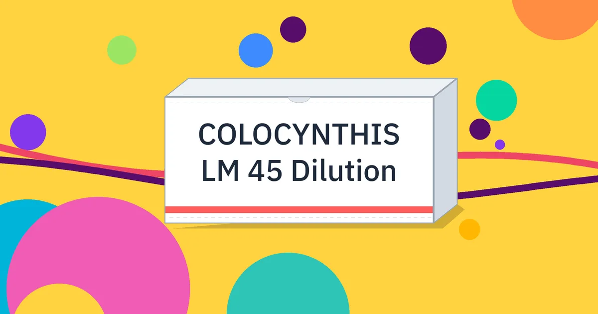 Symbolbild: Packung mit der Aufschrift COLOCYNTHIS LM 45 Dilution (PZN 12832869) – Verfügbarkeit und Bezug in Apotheken in Frankfurt am Main