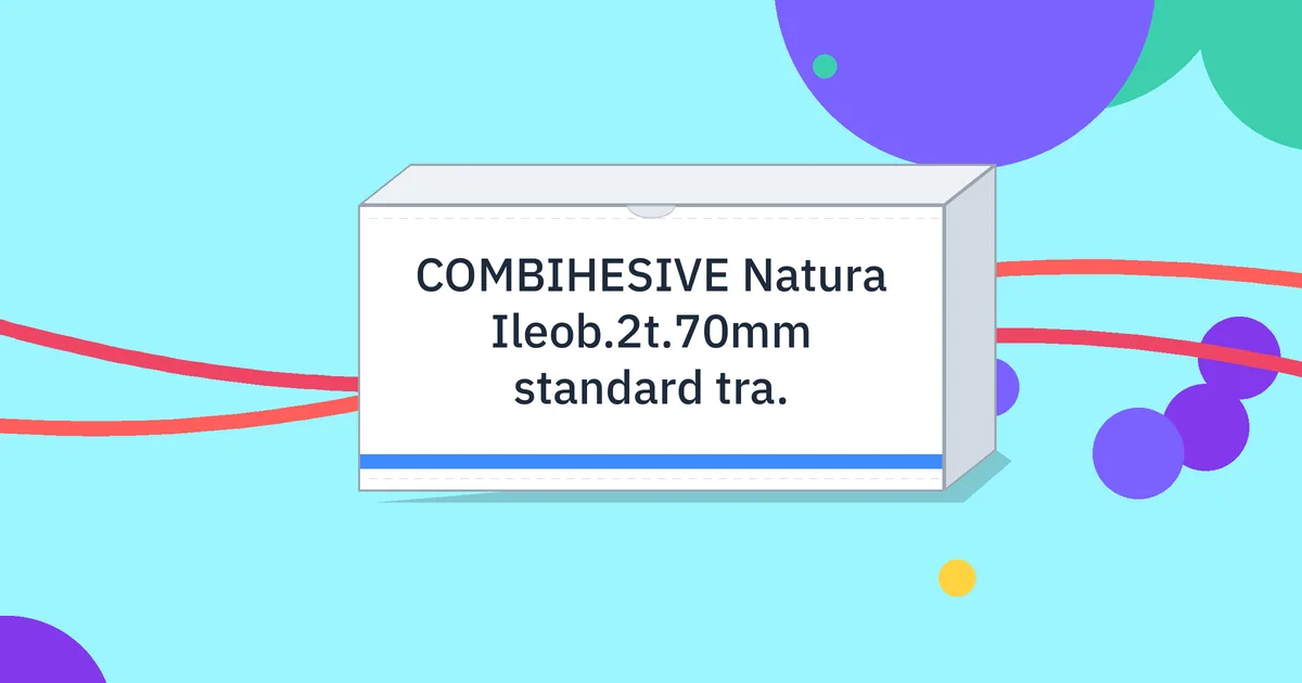 Symbolbild: Packung mit der Aufschrift COMBIHESIVE Natura Ileob.2t.70mm standard tra. (PZN 07268533) – Verfügbarkeit und Bezug in Apotheken in Frankfurt am Main
