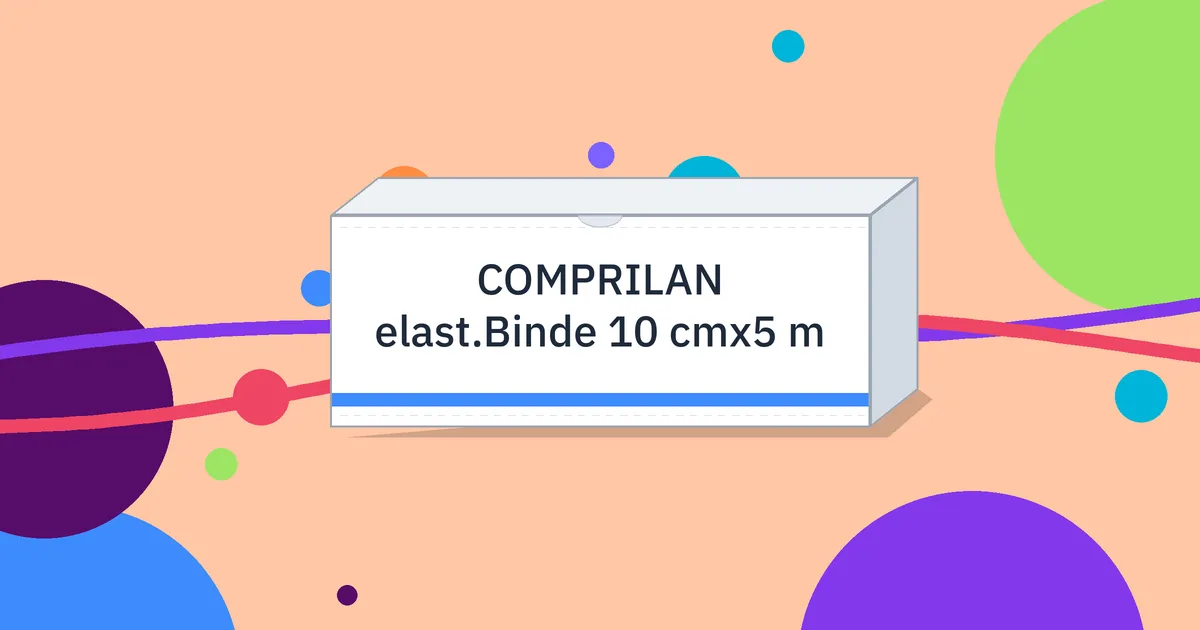 Symbolbild: Packung mit der Aufschrift COMPRILAN elast.Binde 10 cmx5 m (PZN 16676248) – Verfügbarkeit und Bezug in Apotheken in Frankfurt am Main