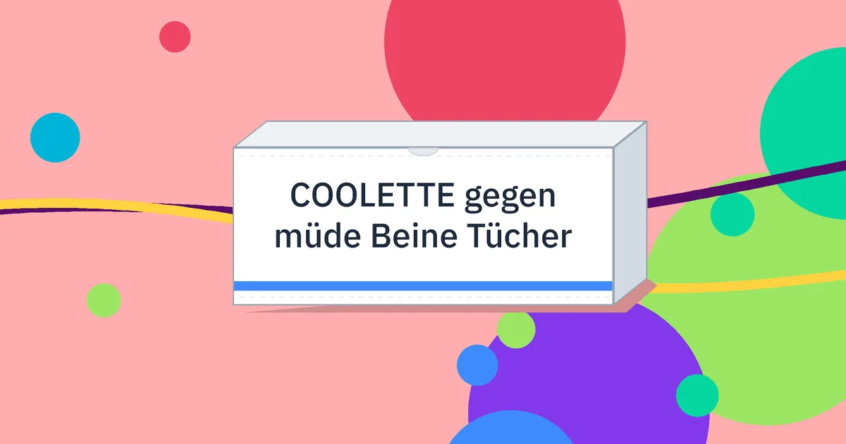 Symbolbild: Packung mit der Aufschrift COOLETTE gegen müde Beine Tücher (PZN 20305629) – Verfügbarkeit und Bezug in Apotheken in Frankfurt am Main