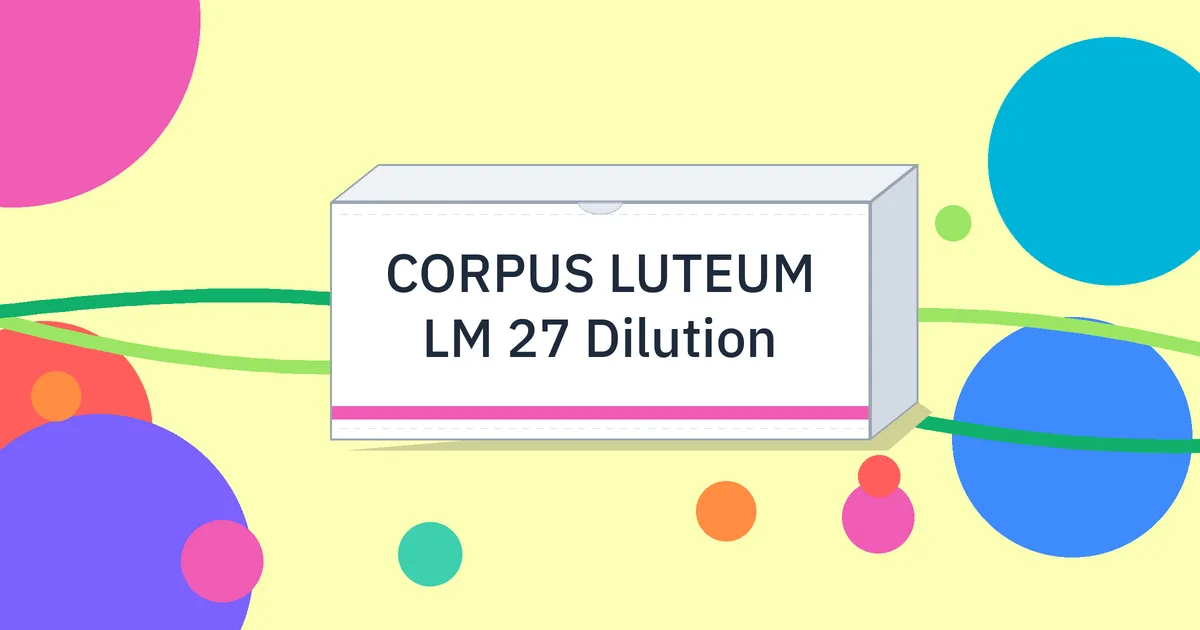 Symbolbild: Packung mit der Aufschrift CORPUS LUTEUM LM 27 Dilution (PZN 12835017) – Verfügbarkeit und Bezug in Apotheken in Frankfurt am Main
