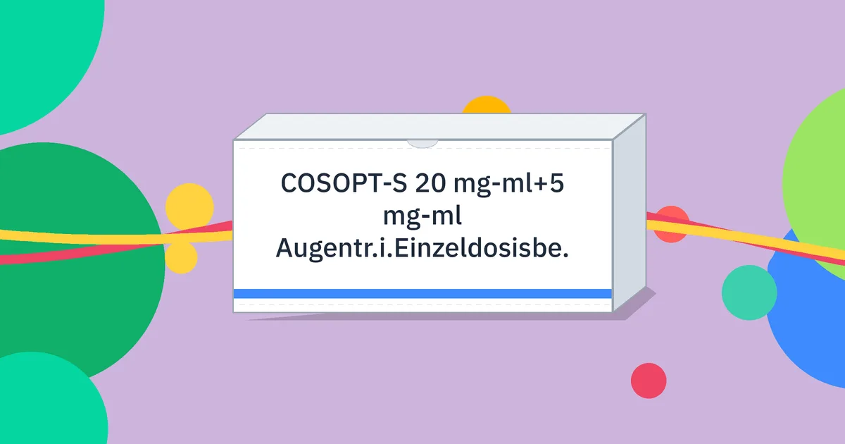 Symbolbild: Packung mit der Aufschrift COSOPT-S 20 mg-ml+5 mg-ml Augentr.i.Einzeldosisbe. (PZN 11597432) – Verfügbarkeit und Bezug in Apotheken in Frankfurt am Main