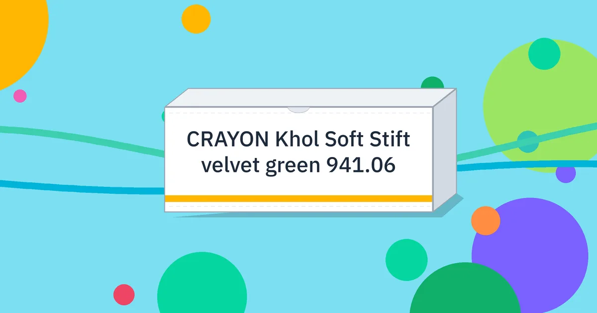 Symbolbild: Packung mit der Aufschrift CRAYON Khol Soft Stift velvet green 941.06 (PZN 16617903) – Verfügbarkeit und Bezug in Apotheken in Frankfurt am Main