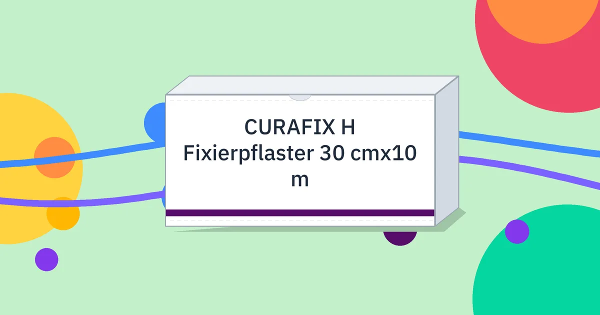 Symbolbild: Packung mit der Aufschrift CURAFIX H Fixierpflaster 30 cmx10 m (PZN 07299692) – Verfügbarkeit und Bezug in Apotheken in Frankfurt am Main