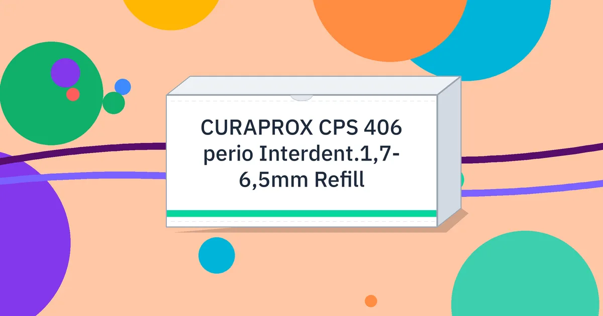 Symbolbild: Packung mit der Aufschrift CURAPROX CPS 406 perio Interdent.1,7-6,5mm Refill (PZN 17616722) – Verfügbarkeit und Bezug in Apotheken in Frankfurt am Main
