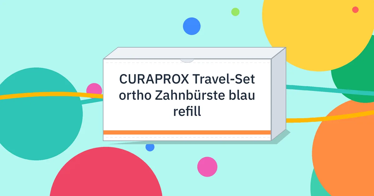 Symbolbild: Packung mit der Aufschrift CURAPROX Travel-Set ortho Zahnbürste blau refill (PZN 19156762) – Verfügbarkeit und Bezug in Apotheken in Frankfurt am Main