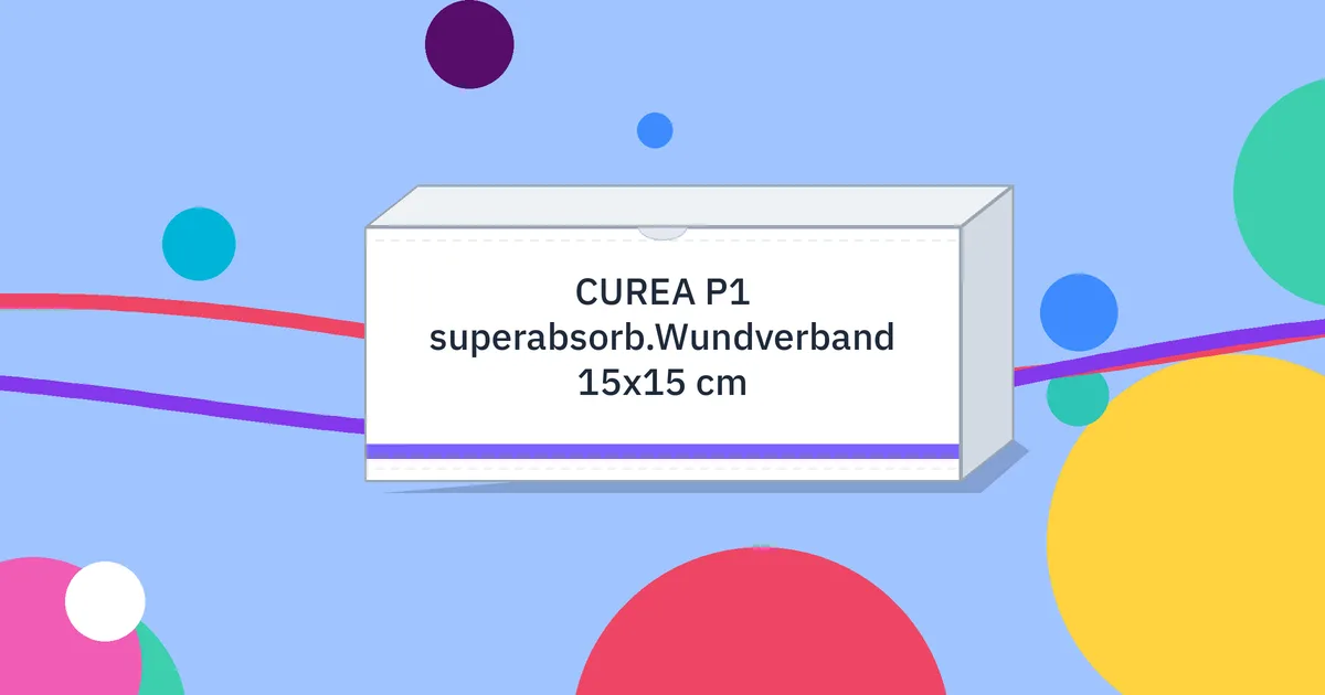 Symbolbild: Packung mit der Aufschrift CUREA P1 superabsorb.Wundverband 15x15 cm (PZN 11114132) – Verfügbarkeit und Bezug in Apotheken in Frankfurt am Main