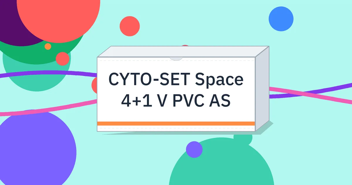 Symbolbild: Packung mit der Aufschrift CYTO-SET Space 4+1 V PVC AS (PZN 16572678) – Verfügbarkeit und Bezug in Apotheken in Frankfurt am Main