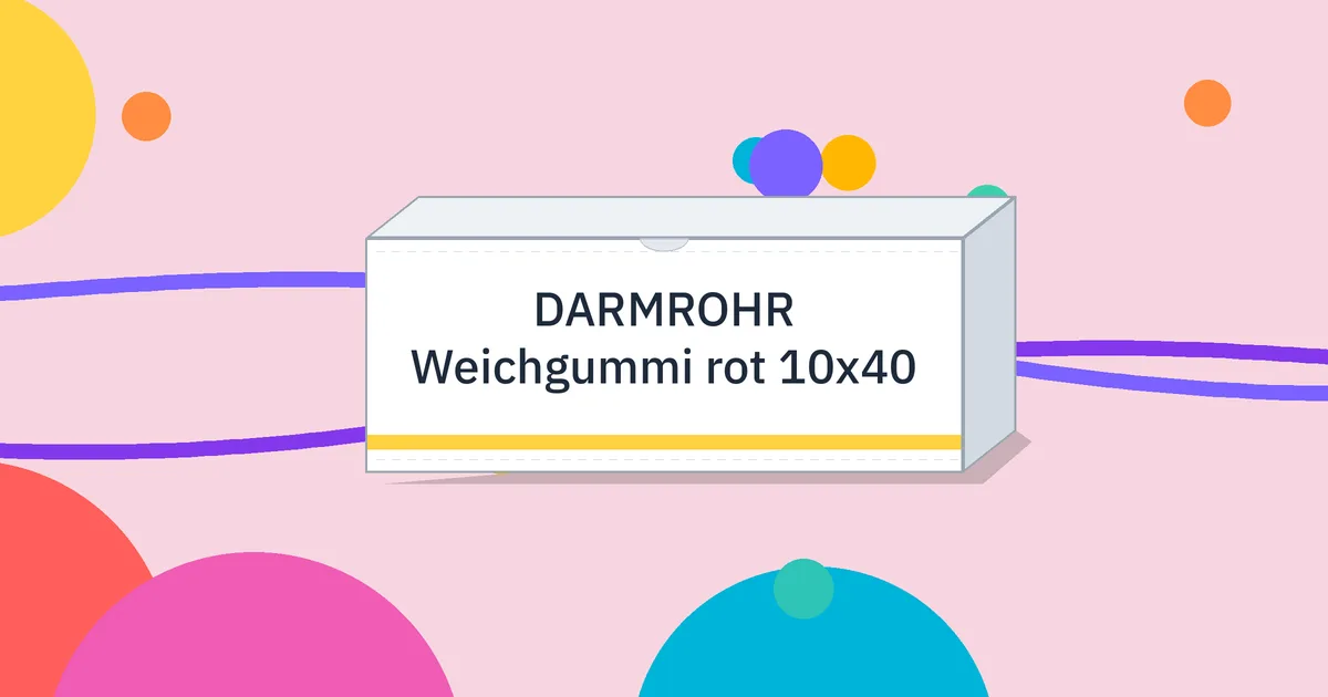 Symbolbild: Packung mit der Aufschrift DARMROHR Weichgummi rot 10x40 (PZN 01726130) – Verfügbarkeit und Bezug in Apotheken in Frankfurt am Main