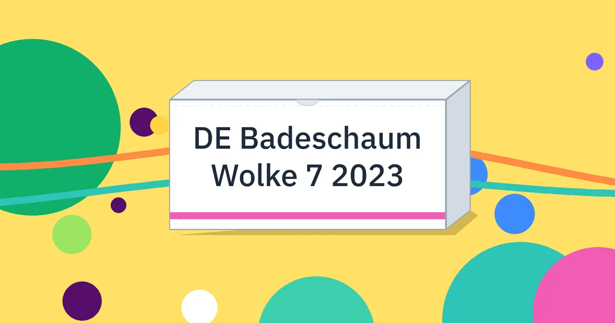 Symbolbild: Packung mit der Aufschrift DE Badeschaum Wolke 7 2023 (PZN 18387525) – Verfügbarkeit und Bezug in Apotheken in Frankfurt am Main