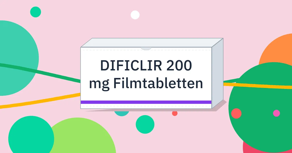 Symbolbild: Packung mit der Aufschrift DIFICLIR 200 mg Filmtabletten (PZN 09537658) – Verfügbarkeit und Bezug in Apotheken in Frankfurt am Main
