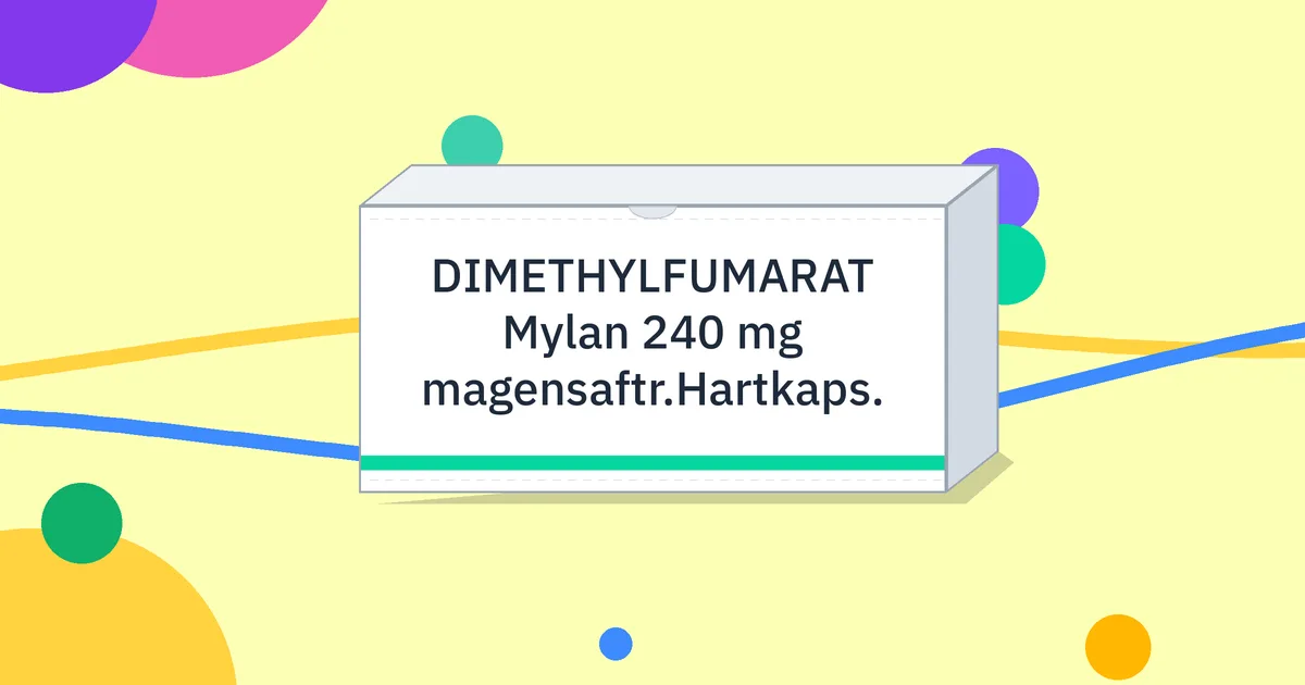 Symbolbild: Packung mit der Aufschrift DIMETHYLFUMARAT Mylan 240 mg magensaftr.Hartkaps. (PZN 18031596) – Verfügbarkeit und Bezug in Apotheken in Frankfurt am Main