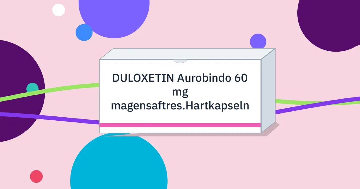 Symbolbild: Packung mit der Aufschrift DULOXETIN Aurobindo 60 mg magensaftres.Hartkapseln (PZN 11373431) – Verfügbarkeit und Bezug in Apotheken in Frankfurt am Main