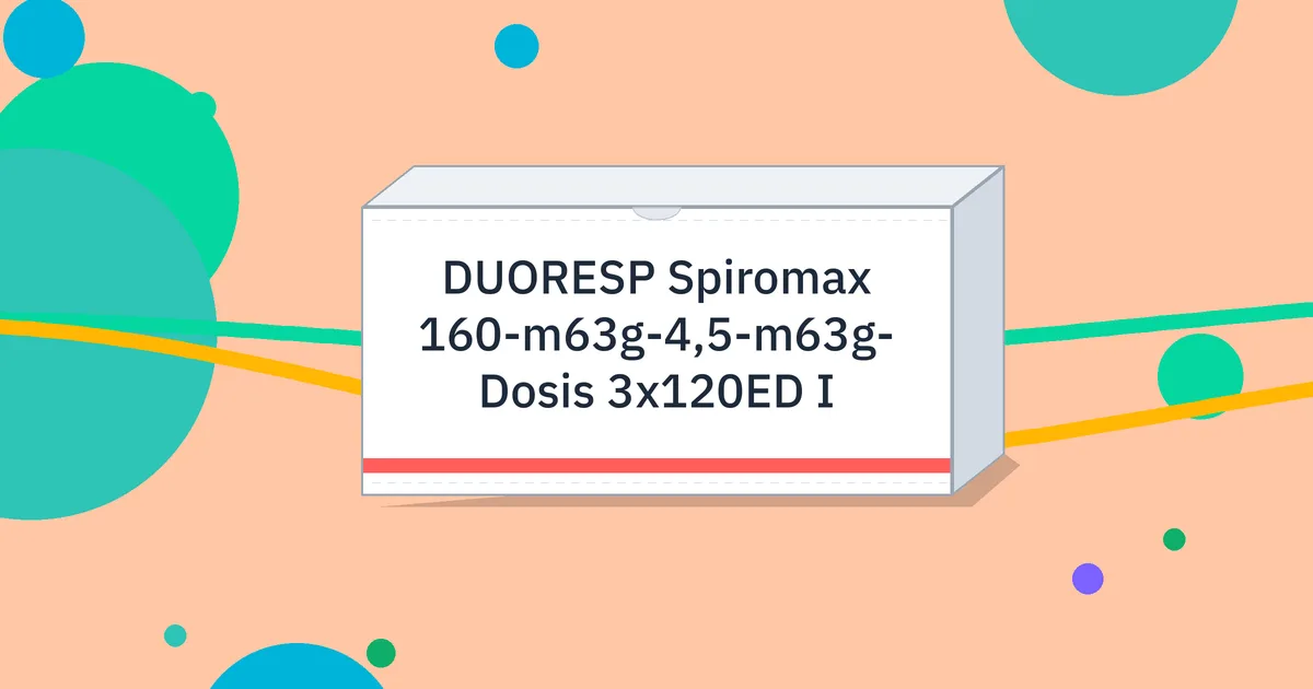 Symbolbild: Packung mit der Aufschrift DUORESP Spiromax 160-m63g-4,5-m63g-Dosis 3x120ED I (PZN 11174683) – Verfügbarkeit und Bezug in Apotheken in Frankfurt am Main