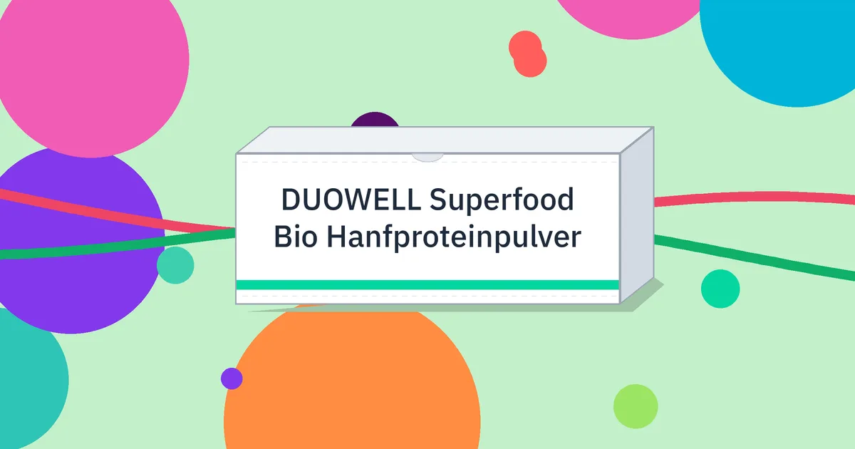 Symbolbild: Packung mit der Aufschrift DUOWELL Superfood Bio Hanfproteinpulver (PZN 11176452) – Verfügbarkeit und Bezug in Apotheken in Frankfurt am Main