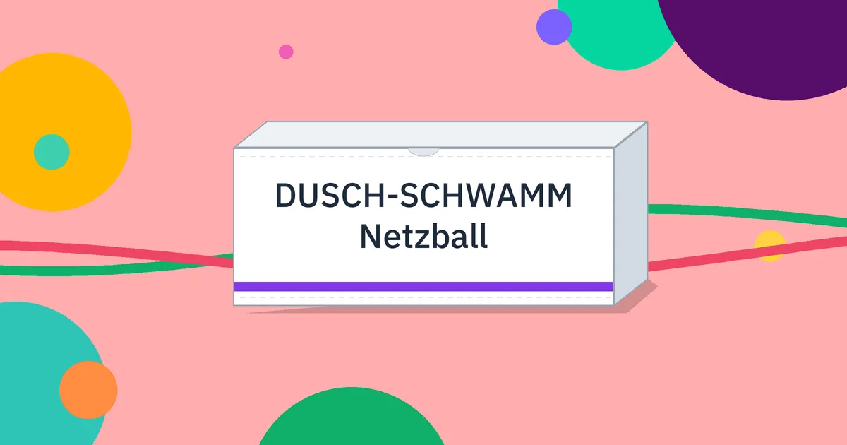 Symbolbild: Packung mit der Aufschrift DUSCH-SCHWAMM Netzball (PZN 13868800) – Verfügbarkeit und Bezug in Apotheken in Frankfurt am Main