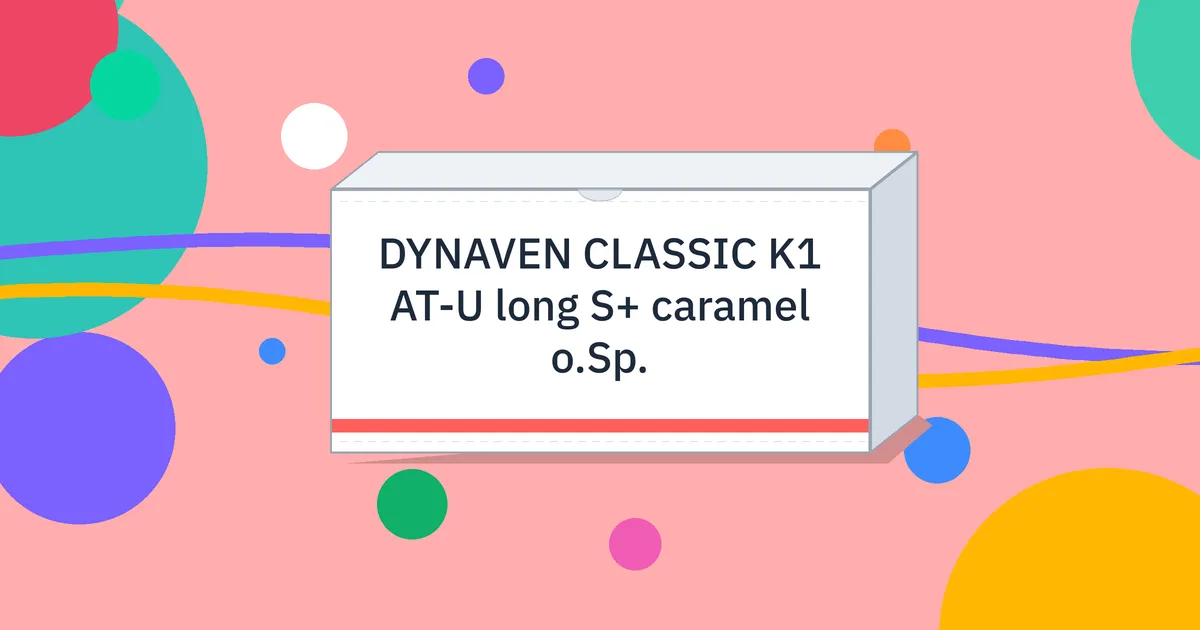 Symbolbild: Packung mit der Aufschrift DYNAVEN CLASSIC K1 AT-U long S+ caramel o.Sp. (PZN 18416729) – Verfügbarkeit und Bezug in Apotheken in Frankfurt am Main