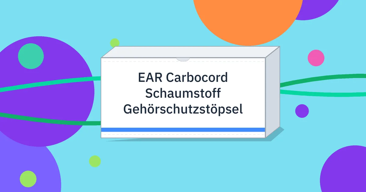 Symbolbild: Packung mit der Aufschrift EAR Carbocord Schaumstoff Gehörschutzstöpsel (PZN 01795786) – Verfügbarkeit und Bezug in Apotheken in Frankfurt am Main
