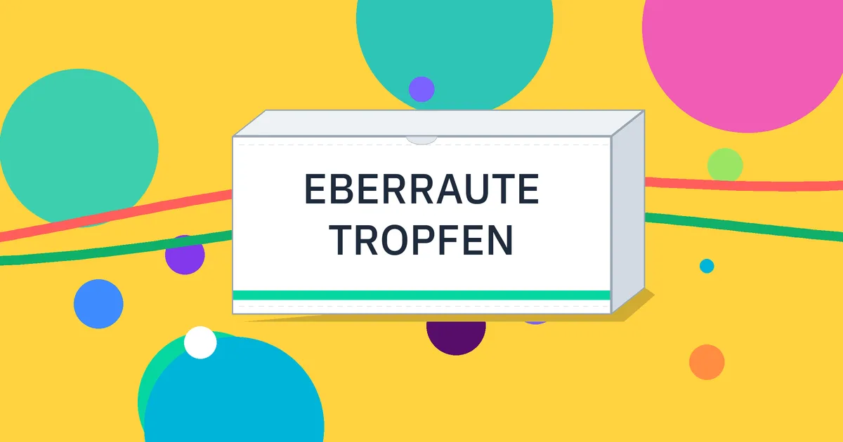 Symbolbild: Packung mit der Aufschrift EBERRAUTE TROPFEN (PZN 14281824) – Verfügbarkeit und Bezug in Apotheken in Frankfurt am Main