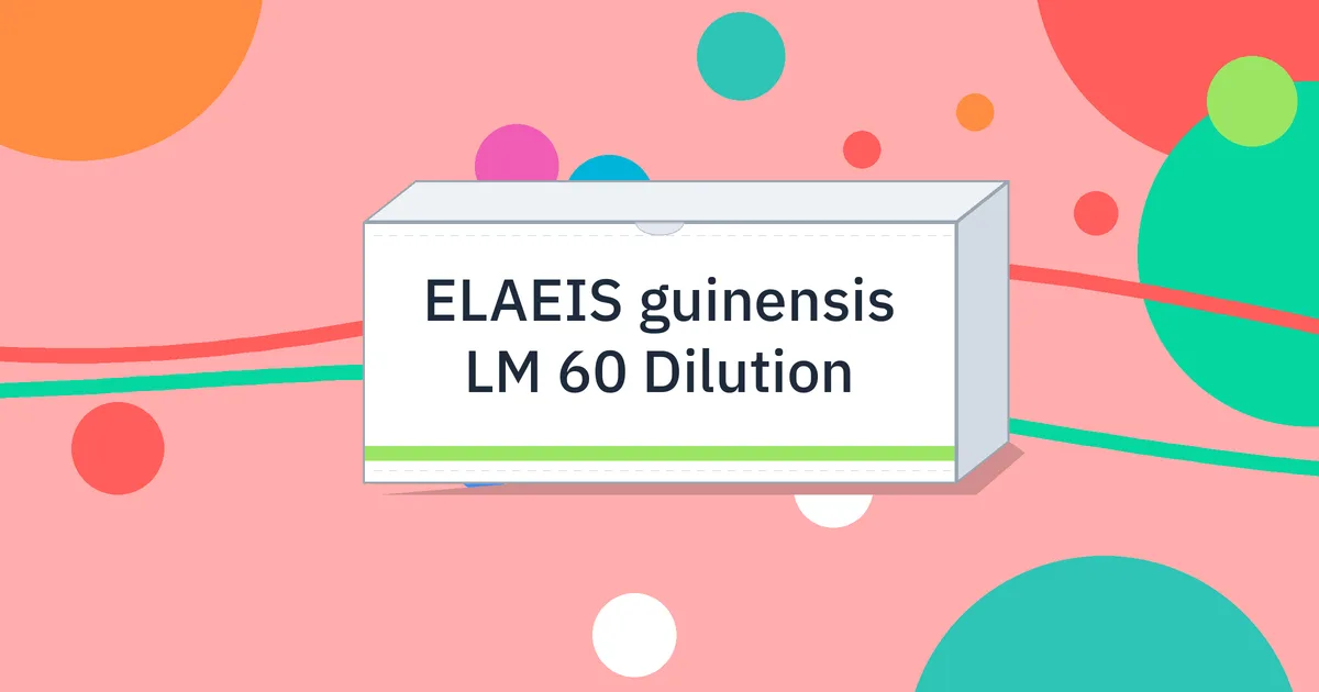 Symbolbild: Packung mit der Aufschrift ELAEIS guinensis LM 60 Dilution (PZN 13470032) – Verfügbarkeit und Bezug in Apotheken in Frankfurt am Main