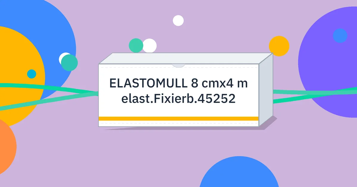 Symbolbild: Packung mit der Aufschrift ELASTOMULL 8 cmx4 m elast.Fixierb.45252 (PZN 12656674) – Verfügbarkeit und Bezug in Apotheken in Frankfurt am Main