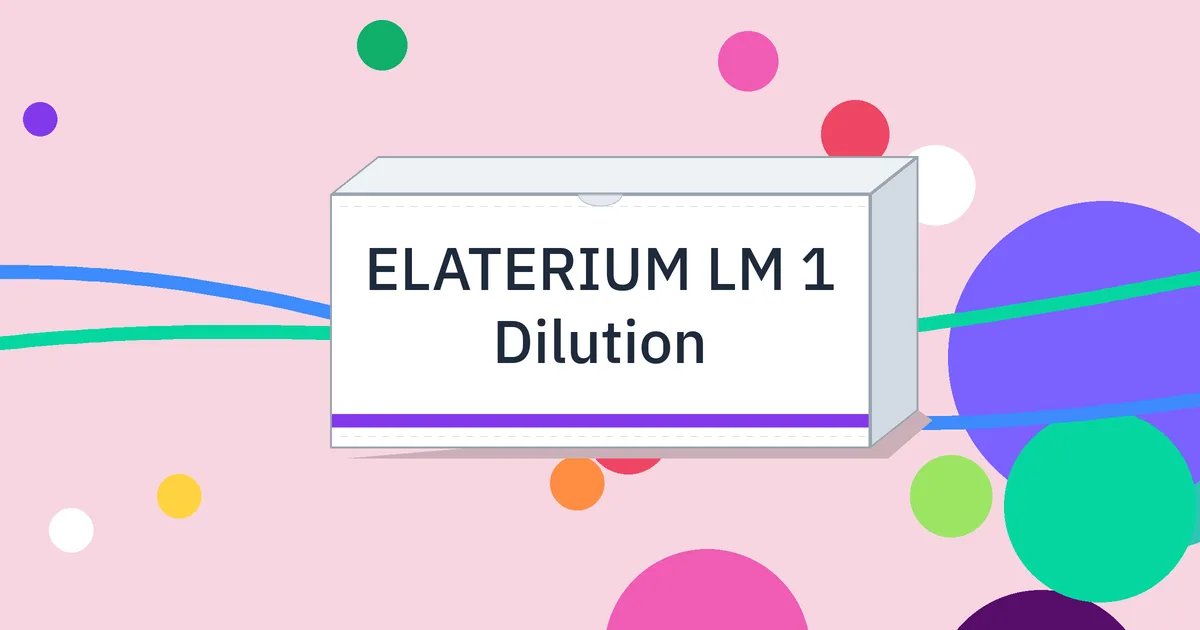 Symbolbild: Packung mit der Aufschrift ELATERIUM LM 1 Dilution (PZN 13470090) – Verfügbarkeit und Bezug in Apotheken in Frankfurt am Main