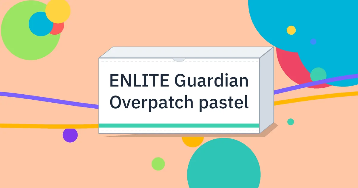 Symbolbild: Packung mit der Aufschrift ENLITE Guardian Overpatch pastel (PZN 19865501) – Verfügbarkeit und Bezug in Apotheken in Frankfurt am Main