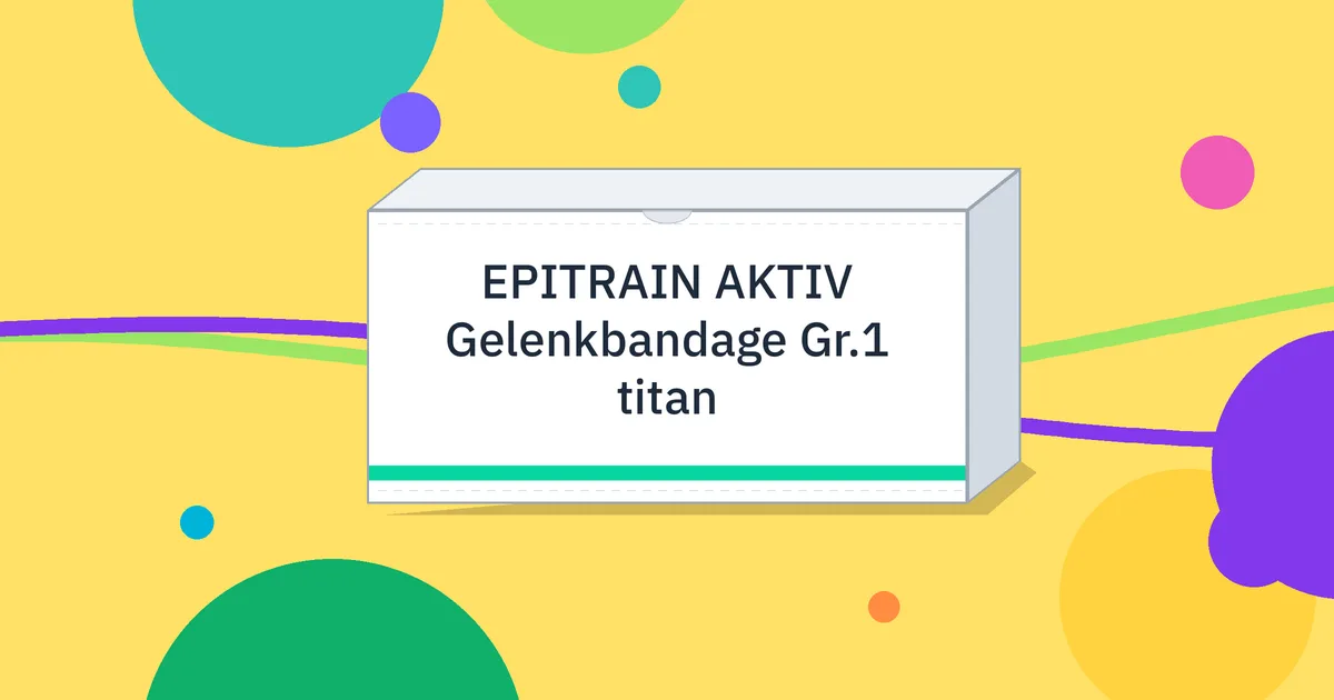 Symbolbild: Packung mit der Aufschrift EPITRAIN AKTIV Gelenkbandage Gr.1 titan (PZN 01286300) – Verfügbarkeit und Bezug in Apotheken in Frankfurt am Main