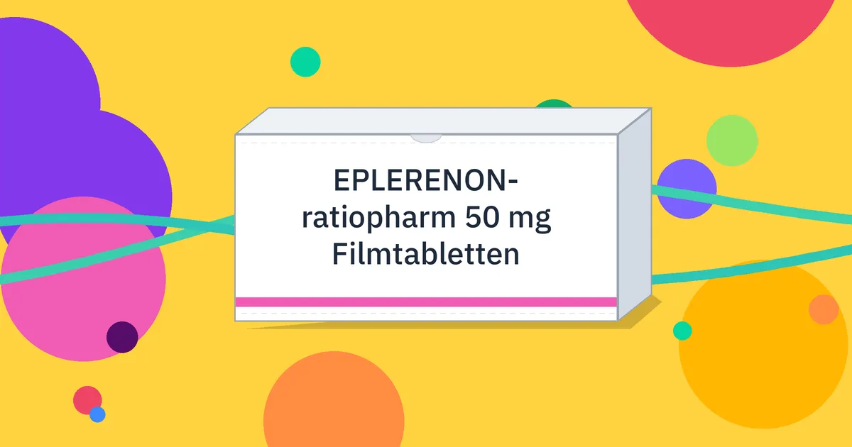 Symbolbild: Packung mit der Aufschrift EPLERENON-ratiopharm 50 mg Filmtabletten (PZN 10169527) – Verfügbarkeit und Bezug in Apotheken in Frankfurt am Main