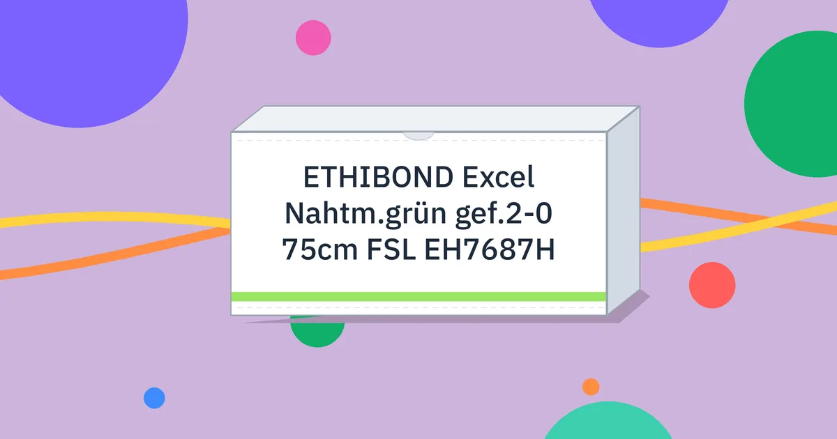 Symbolbild: Packung mit der Aufschrift ETHIBOND Excel Nahtm.grün gef.2-0 75cm FSL EH7687H (PZN 20173429) – Verfügbarkeit und Bezug in Apotheken in Frankfurt am Main