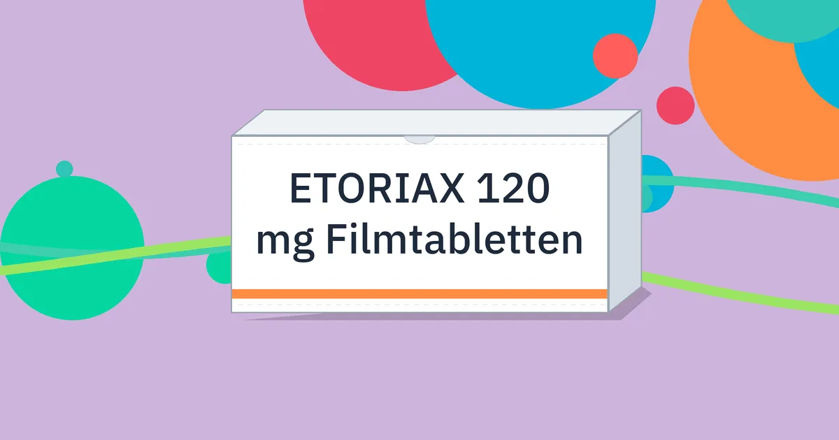 Symbolbild: Packung mit der Aufschrift ETORIAX 120 mg Filmtabletten (PZN 18820212) – Verfügbarkeit und Bezug in Apotheken in Frankfurt am Main