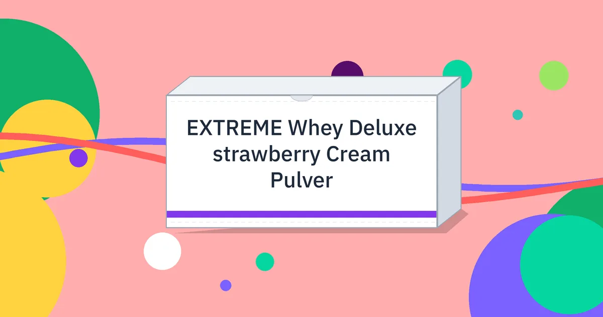 Symbolbild: Packung mit der Aufschrift EXTREME Whey Deluxe strawberry Cream Pulver (PZN 09209204) – Verfügbarkeit und Bezug in Apotheken in Frankfurt am Main