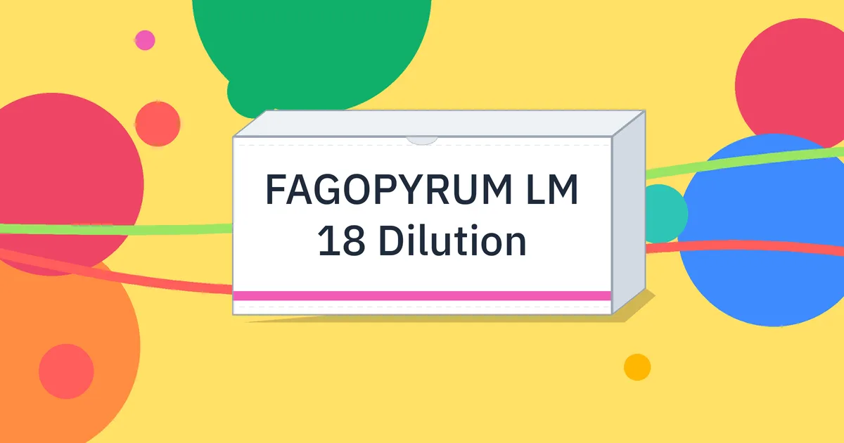 Symbolbild: Packung mit der Aufschrift FAGOPYRUM LM 18 Dilution (PZN 13486576) – Verfügbarkeit und Bezug in Apotheken in Frankfurt am Main
