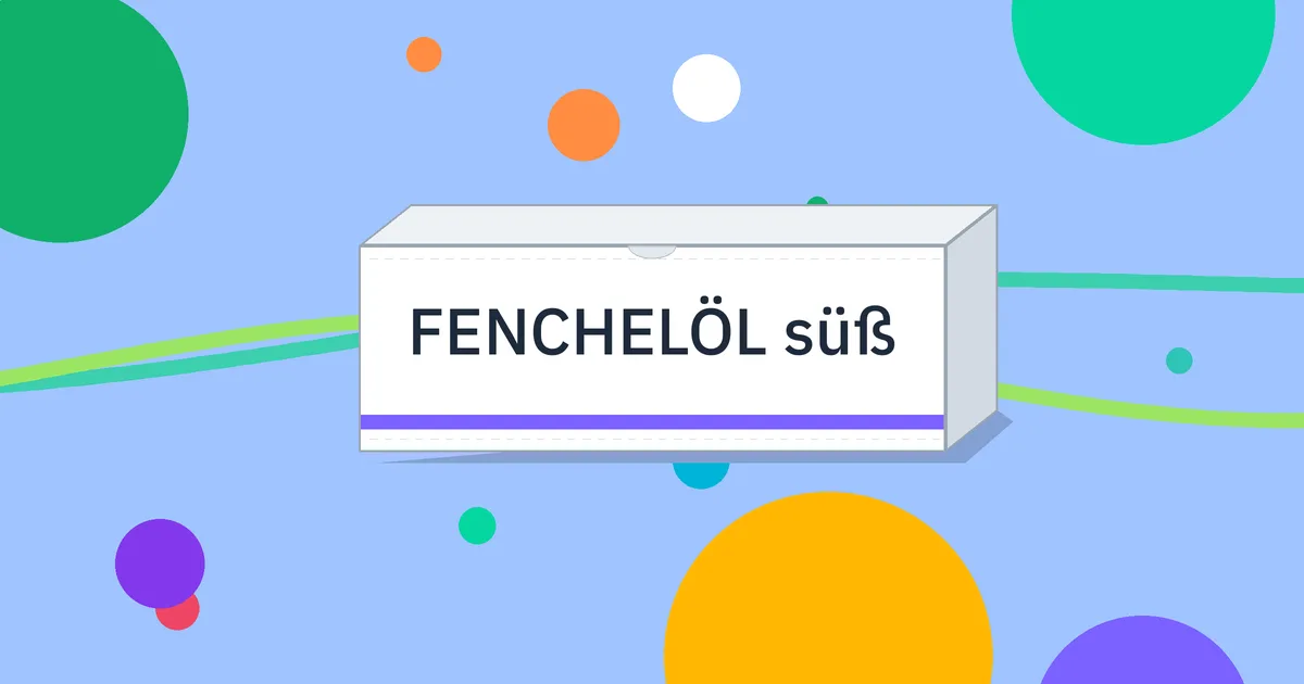 Symbolbild: Packung mit der Aufschrift FENCHELÖL süß (PZN 19753127) – Verfügbarkeit und Bezug in Apotheken in Frankfurt am Main