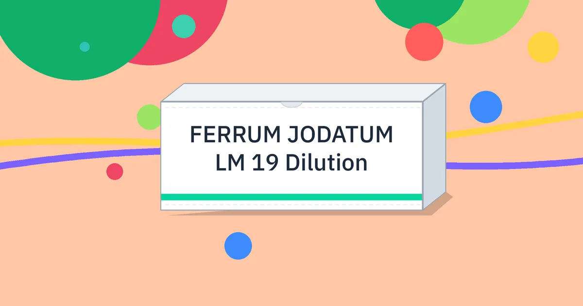 Symbolbild: Packung mit der Aufschrift FERRUM JODATUM LM 19 Dilution (PZN 12848994) – Verfügbarkeit und Bezug in Apotheken in Frankfurt am Main