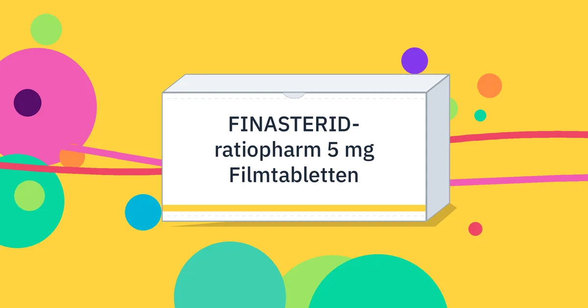 Symbolbild: Packung mit der Aufschrift FINASTERID-ratiopharm 5 mg Filmtabletten (PZN 00008125) – Verfügbarkeit und Bezug in Apotheken in Frankfurt am Main