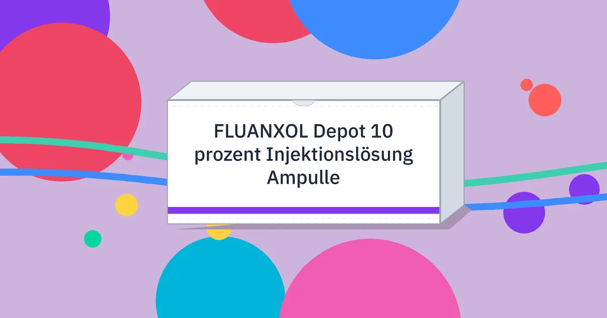 Symbolbild: Packung mit der Aufschrift FLUANXOL Depot 10 prozent Injektionslösung Ampulle (PZN 12445262) – Verfügbarkeit und Bezug in Apotheken in Frankfurt am Main