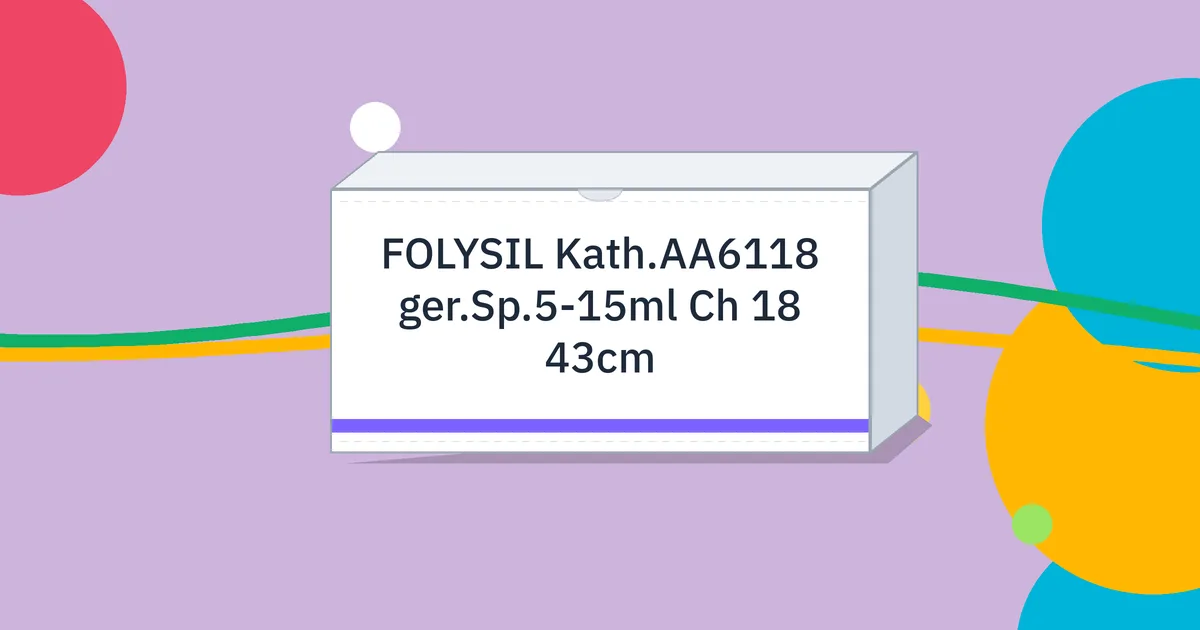 Symbolbild: Packung mit der Aufschrift FOLYSIL Kath.AA6118 ger.Sp.5-15ml Ch 18 43cm (PZN 00152000) – Verfügbarkeit und Bezug in Apotheken in Frankfurt am Main