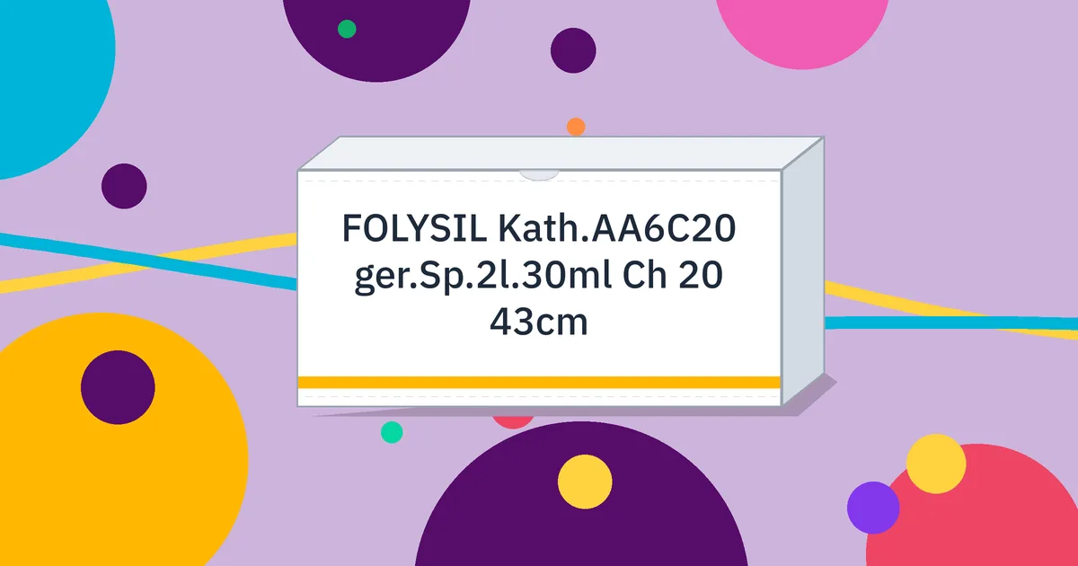 Symbolbild: Packung mit der Aufschrift FOLYSIL Kath.AA6C20 ger.Sp.2l.30ml Ch 20 43cm (PZN 00151934) – Verfügbarkeit und Bezug in Apotheken in Frankfurt am Main